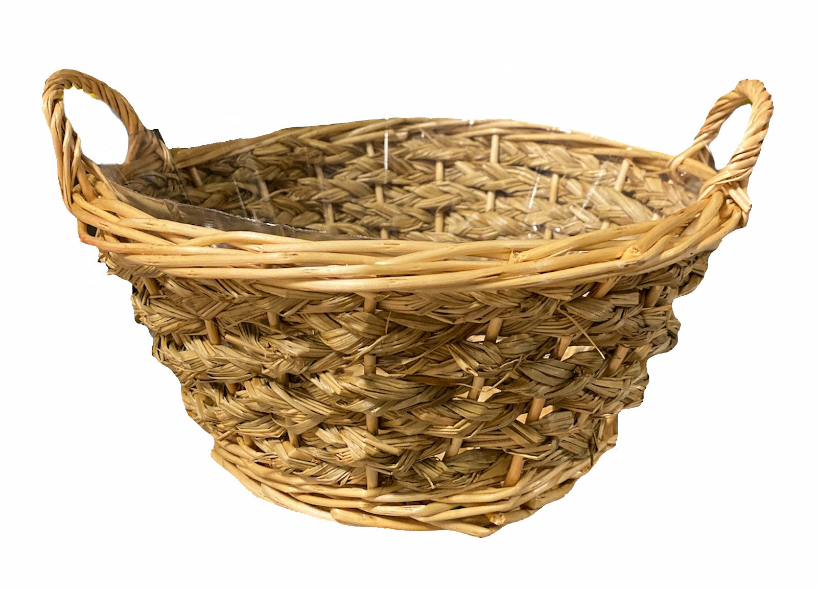 Round Willow and Seagrass Tray with Hard Liner - 13 inch Dia ...