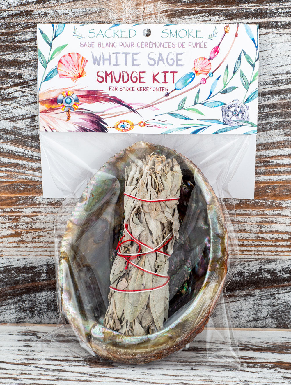 Smudge Kit - 5 Inch Green Abalone Shell With 4 inch White Sage Stick B ...
